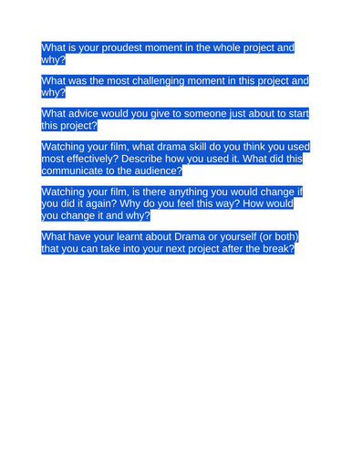 Online Drama! My Inspiration Monologue Project | Teaching Resources