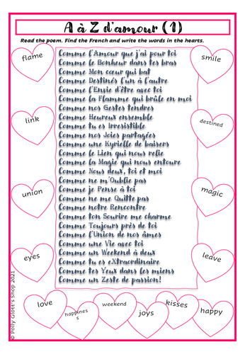 French Valentine's Day Year 9 La Saint Valentin | Teaching Resources