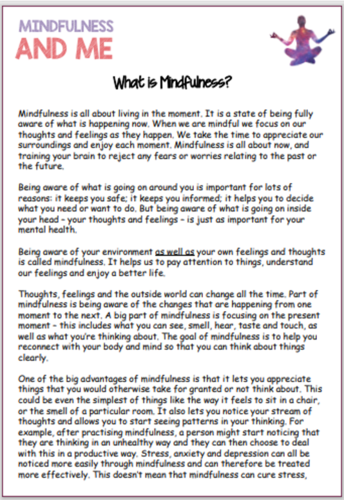 PSHE Home Learning Mindfulness | Teaching Resources