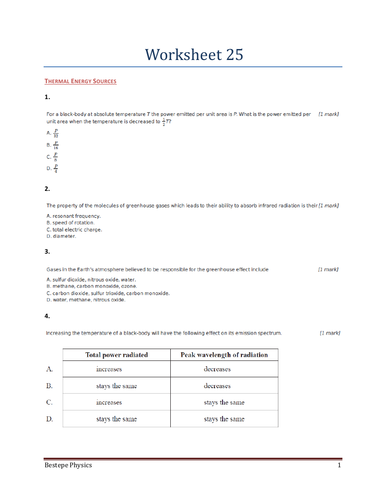IB Thermal Energy Transfer | Teaching Resources
