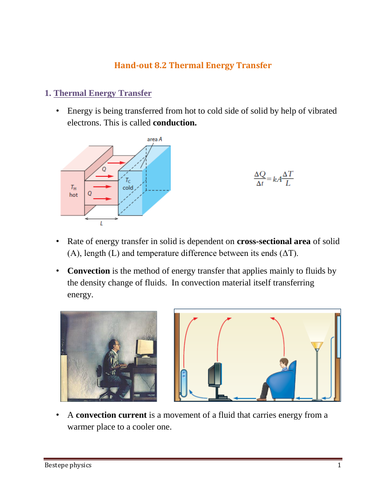 IB Thermal Energy Transfer | Teaching Resources