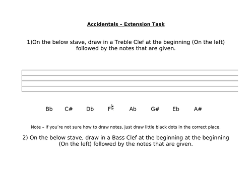 Accidentals - Distance Learning - Music Theory | Teaching Resources