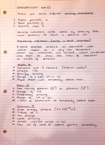 A Level Physics Notes: Radioactivity | Teaching Resources