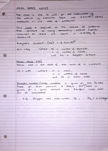 A Level Physics Notes: Ideal Gases | Teaching Resources