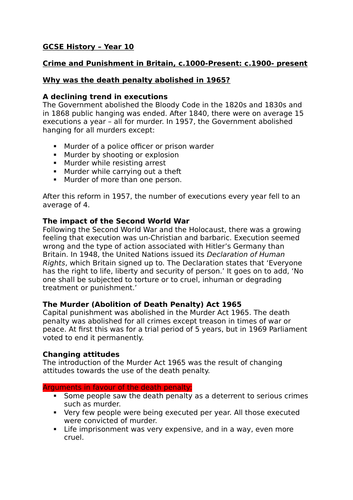 COMPLETE UNIT - Edexcel GCSE History: Crime and Punishment in Britain c ...
