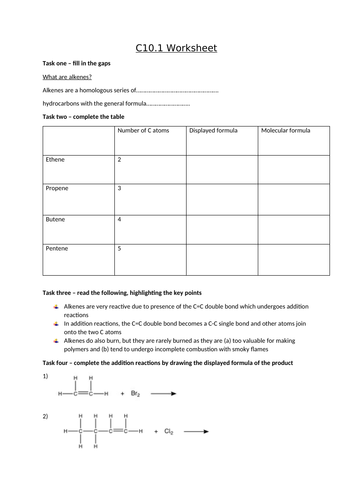 AQA GCSE Chemistry (9-1) - C10.1 Reactions of the alkenes FULL LESSON ...
