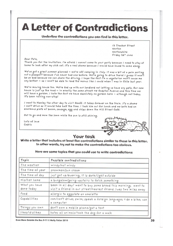 Letter of Contradictions | Teaching Resources