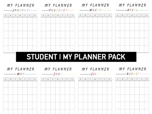 STUDENT PLANNER PACK | Schoolwork tracker | Teaching Resources