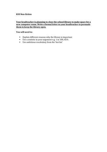 KS3 Non-fiction remote learning pack | Teaching Resources