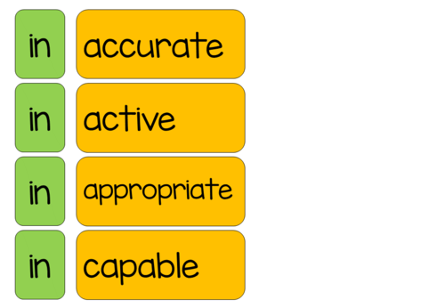 Year 3 and Year 4 (KS2) SPAG: Prefix and word matching card activity ...