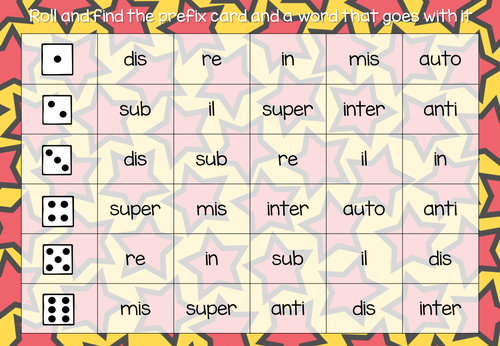 Year 3 and Year 4 (KS2) SPAG: Prefix and word matching card activity ...