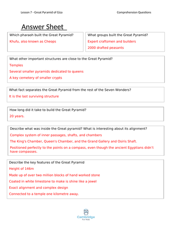 The Great Pyramid of Giza | Distance Learning | Audio & Comprehension ...
