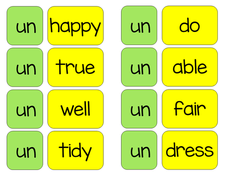 Year 3 and Year 4 LKS2 - SPAG: Word building cards - prefixes and ...