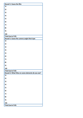 Mise En Scene SOW - Media Studies Film Studies | Teaching Resources