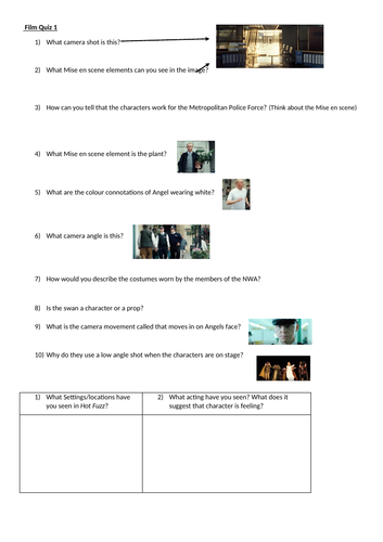 Mise En Scene SOW - Media Studies Film Studies | Teaching Resources