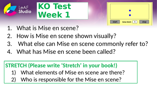 Mise En Scene SOW - Media Studies Film Studies | Teaching Resources