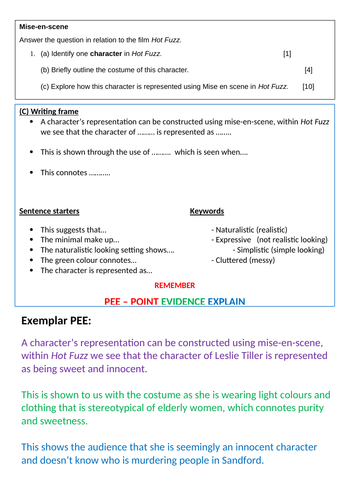 Mise En Scene SOW - Media Studies Film Studies | Teaching Resources