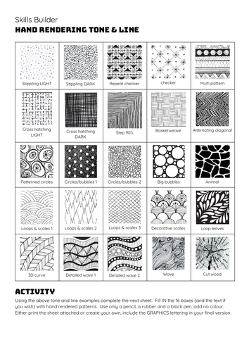 TONE & LINE | Hand Rendering Graphics | Teaching Resources