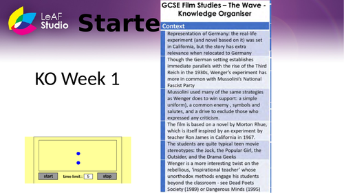 GCSE Eduqas Film Studies - The Wave SOW | Teaching Resources