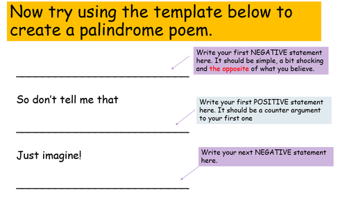 Palindrome (Mirror) Poems Home Learning (English) | Teaching Resources
