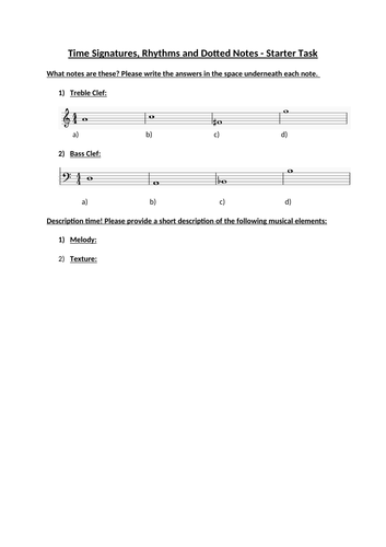 Time Signatures, Rhythms and Dotted Notes - Distance Learning - Music ...