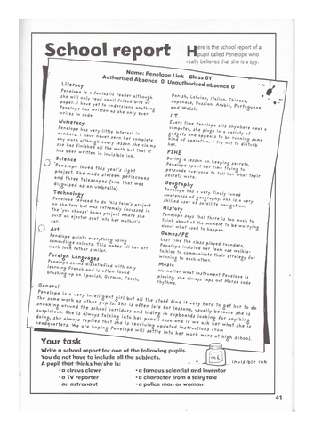 School Report | Teaching Resources
