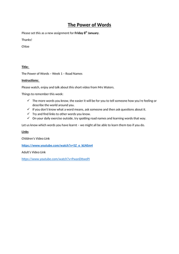 The Power of Words | Teaching Resources