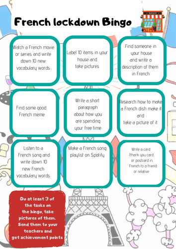 French bingo lockdown | Teaching Resources