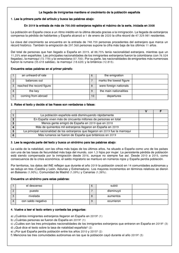 A Level Spanish Immigration / la inmigración: 20 Resources on ...