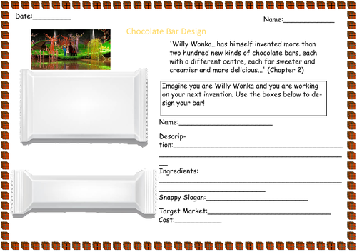 Design your own Chocolate Bar | Teaching Resources