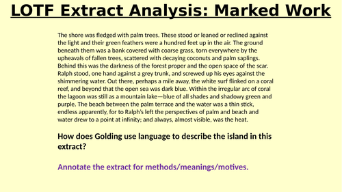 Lord of the Flies Chapter 1 | Teaching Resources