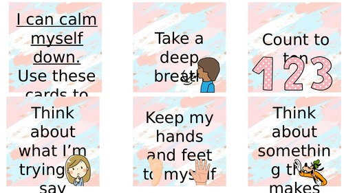 Calm corner and positivity resource cards | Teaching Resources