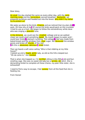Hansel and Gretel Diary Entry Planning | Teaching Resources