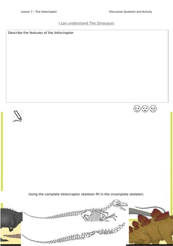The Velociraptor | Distance Learning | Audio & Comprehension Worksheets ...