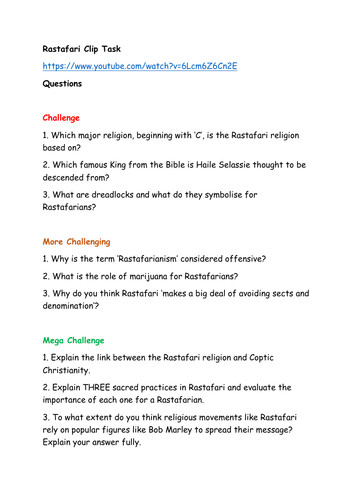 Rastafarianism | Teaching Resources