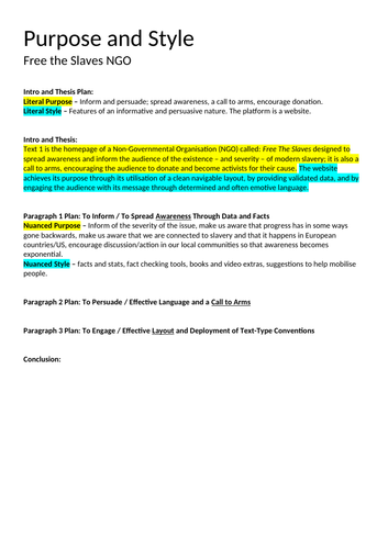 IB Paper 1 - Model Example Essay Intro and Thesis - Language and ...