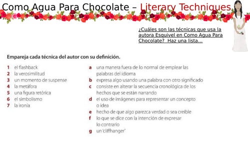 Como Agua Para Chocolate - Literary Techniques | Teaching Resources