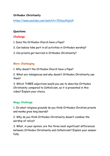 Orthodox Christianity | Teaching Resources
