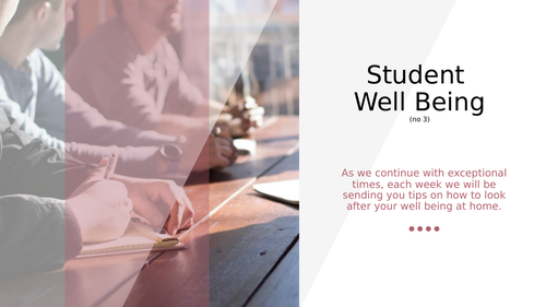 Well Being Weekly - a guide for students | Teaching Resources