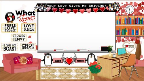 Virtual Classroom Background for Bitmoji (Valentines theme) | Teaching ...