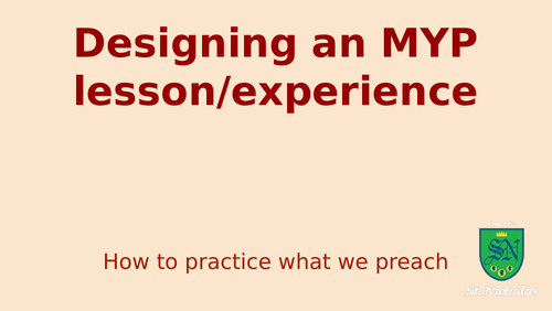 MYP mini workshops for teachers | Teaching Resources