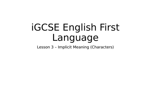 iGCSE First Language English Key Reading Skills | Teaching Resources