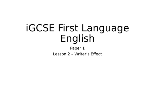 iGCSE First Language English Key Reading Skills | Teaching Resources