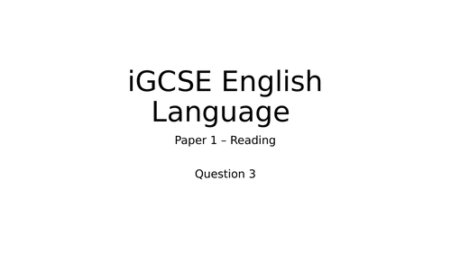 iGCSE First Language English Key Reading Skills | Teaching Resources