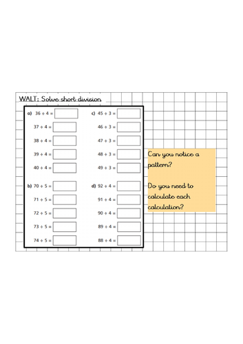 White Rose mastery lessons on short division (for year 4 and 5 ...