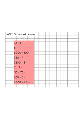 White Rose mastery lessons on short division (for year 4 and 5 ...