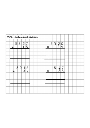 White Rose mastery lessons on short division (for year 4 and 5 ...