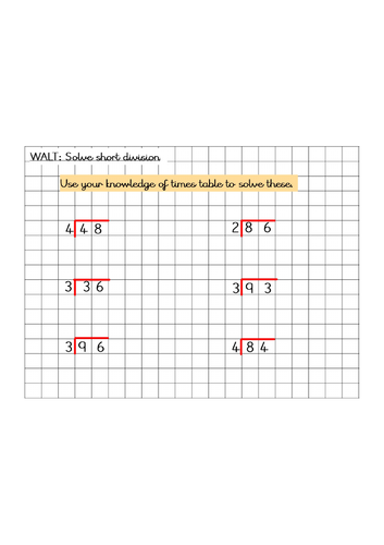 White Rose mastery lessons on short division (for year 4 and 5 ...