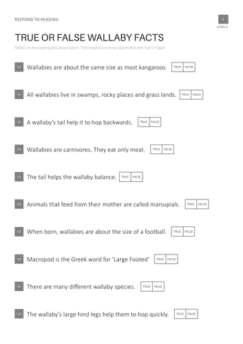 Wallaby Information Text and Reading Comprehension - All About ...