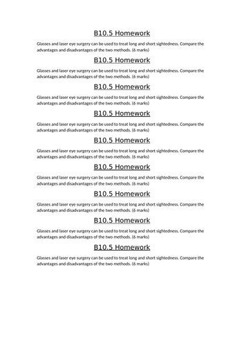 AQA GCSE Biology (9-1) B10.6 Common problems of the eye FULL LESSON ...